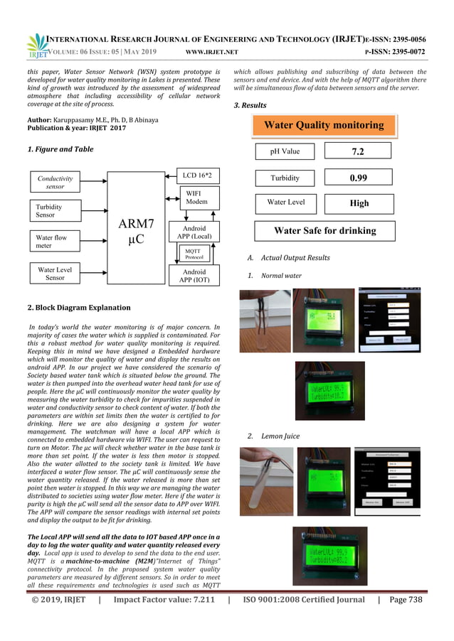 IRJET- IoT based Water Monitoring System | PDF