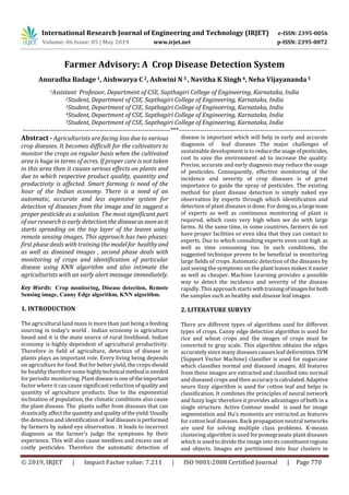 IRJET- Farmer Advisory: A Crop Disease Detection System | PDF