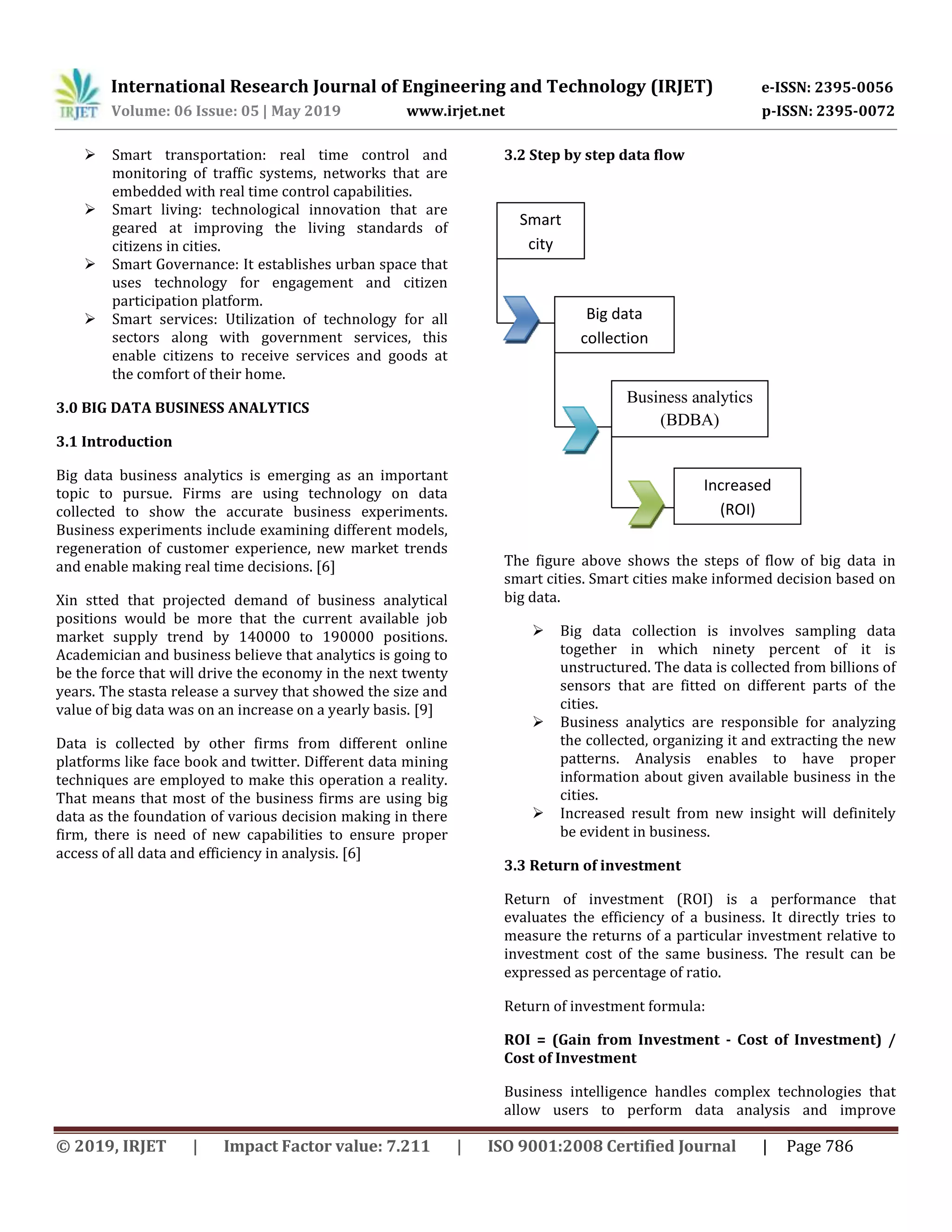 IRJET- A Reflection on Big Data Business Analytics in Smart Cities | PDF