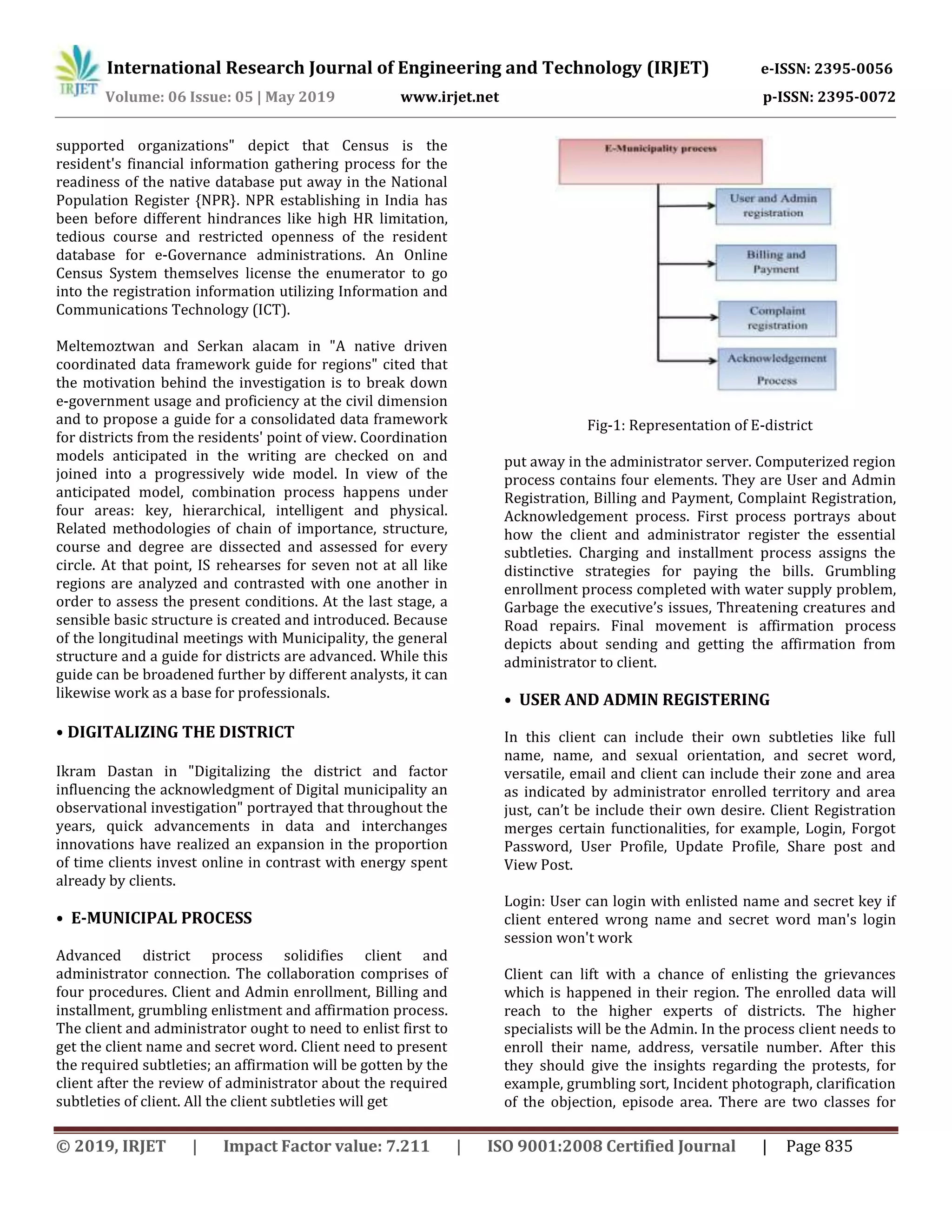 IRJET- A Review Paper on Digital Municipality | PDF