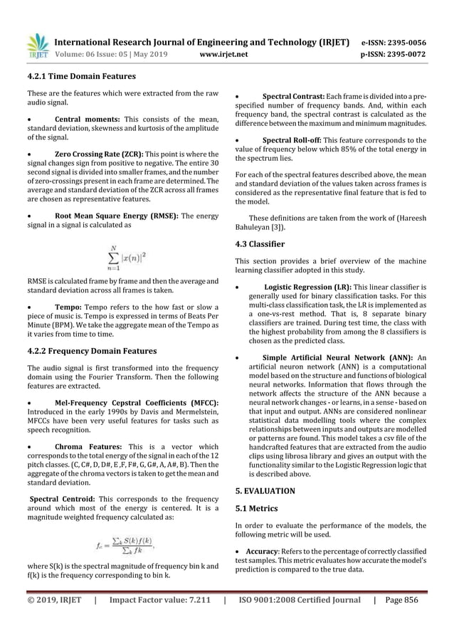 IRJET- Music Genre Classification using Machine Learning Algorithms: A Comparison | PDF ...