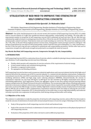 IRJET- Utilization of Red Mud to Improve the Strength of Self ...