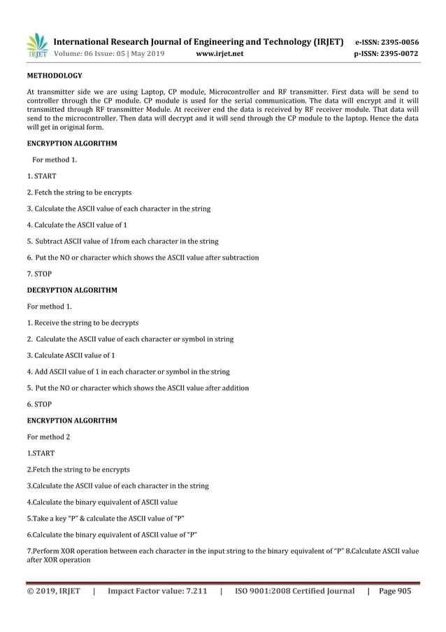 IRJET- Data Encryption and Decryption using RF Module | PDF