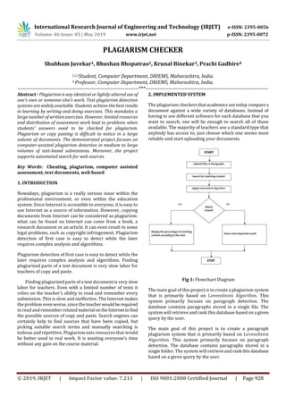IRJET- Plagiarism Checker | PDF