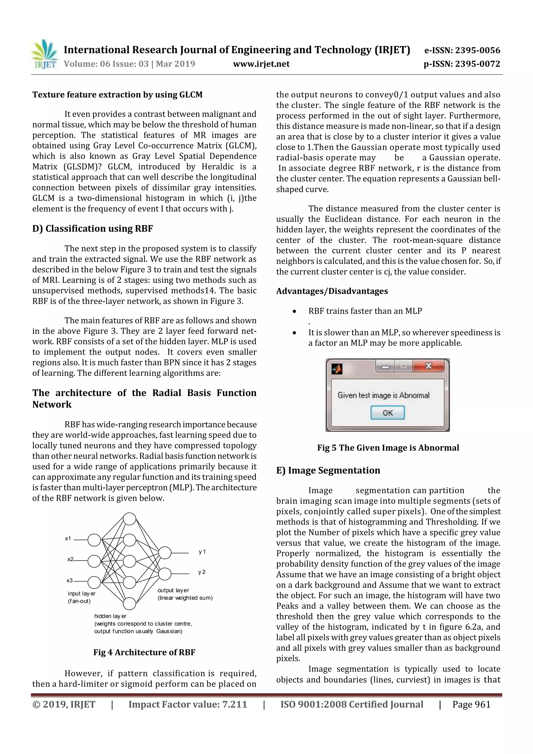 IRJET- Image Segmentation using Classification of Radial Basis Function of Neural Network in ...