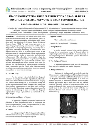 IRJET- Image Segmentation using Classification of Radial Basis Function of Neural Network in ...