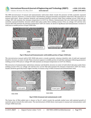 IRJET- Comparison of Properties of Super 304H Tube Welded by Manual and ...