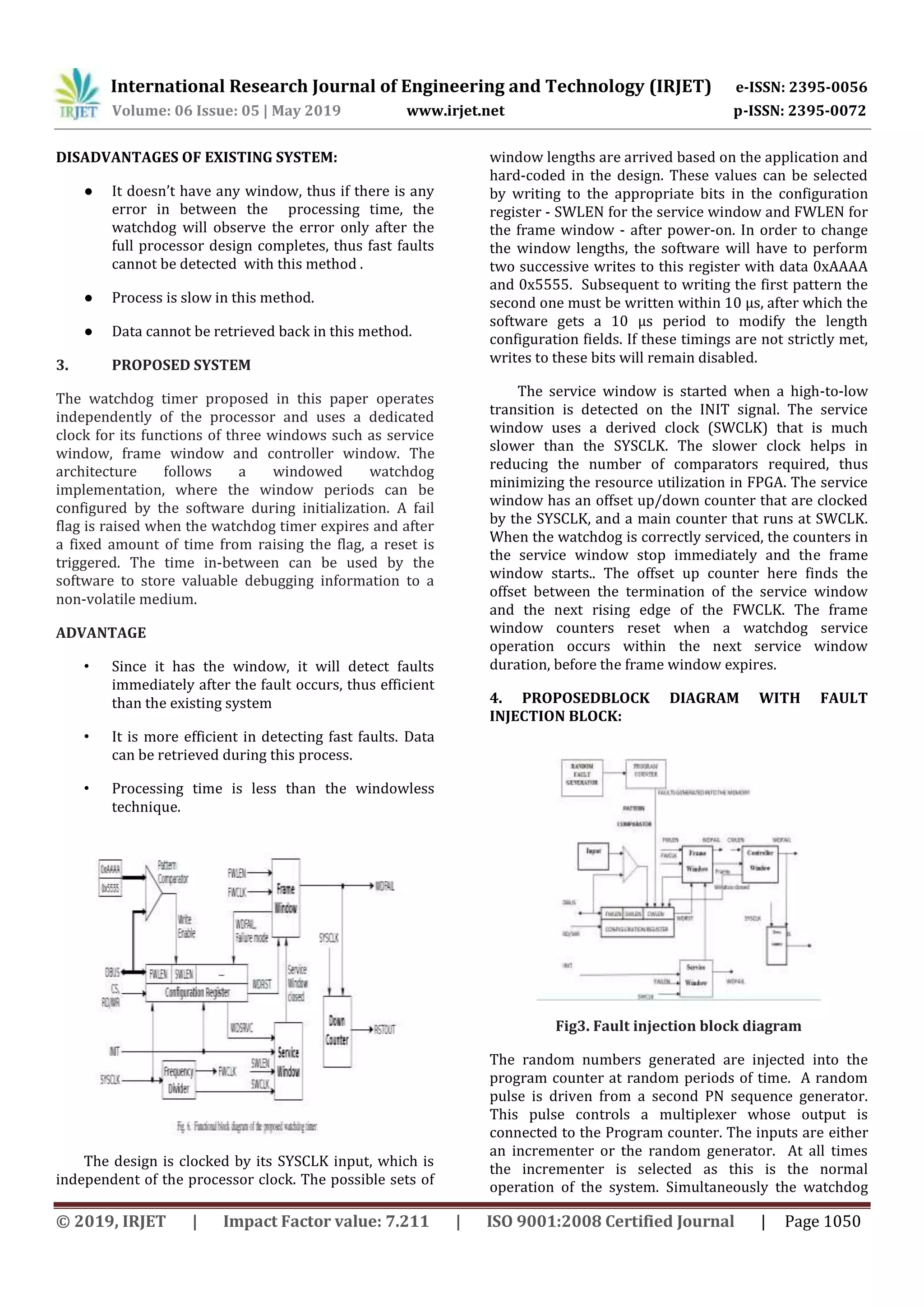 IRJET- FPGA Implementation of an Improved Watchdog Timer for Safety Critical Applications | PDF