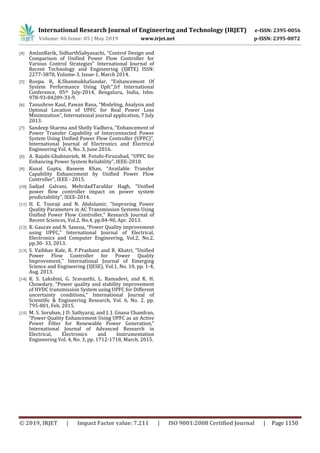IRJET- Enhancement of Power Flow Capability in Power System using UPFC- A RevieW | PDF