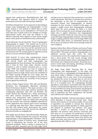 IRJET- Study and Performance Evaluation of Different Symmetric Key Cryptography Technique for ...