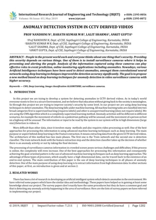 IRJET- Anomaly Detection System in CCTV Derived Videos | PDF