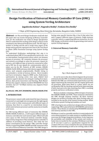 IRJET - Design Verification of Universal Memory Controller IP Core (UMC) using System Verilog ...