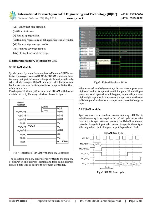 Irjet Design Verification Of Universal Memory Controller Ip Core Umc Using System Verilog