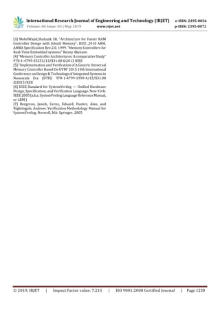 IRJET - Design Verification of Universal Memory Controller IP Core (UMC) using System Verilog ...