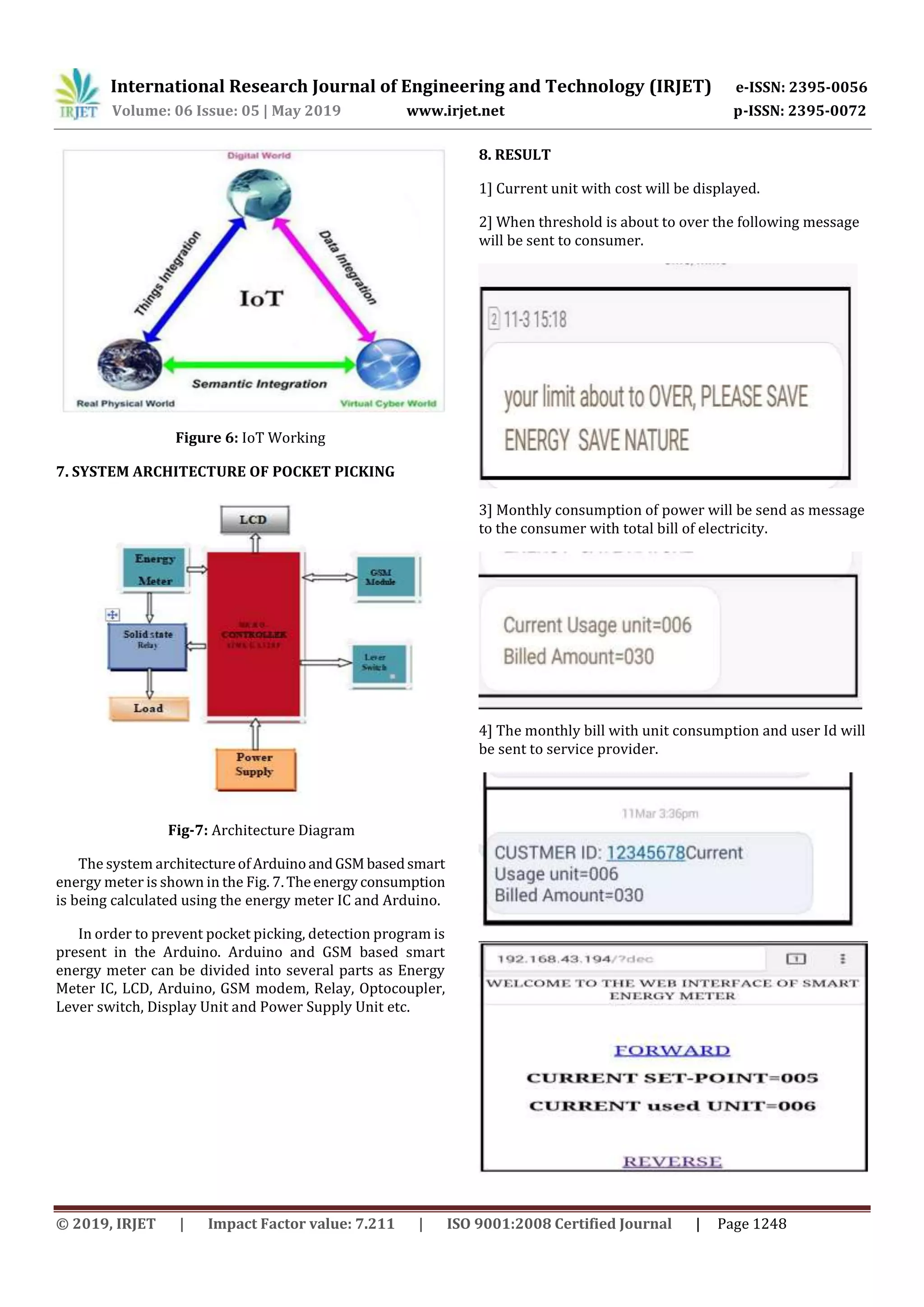 IRJET- Smart Energy Metering based on IoT and Pocket Picking using Arduino and GSM | PDF