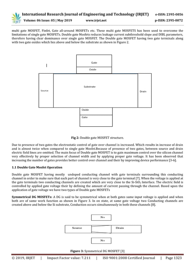 IRJET- Simulation of 10nm Double Gate MOSFET using Visual TCAD Tool | PDF