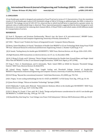 IRJET- Simulation of 10nm Double Gate MOSFET using Visual TCAD Tool | PDF