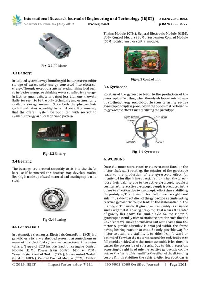 IRJET- Gyro Balanced Two Wheeler | PDF