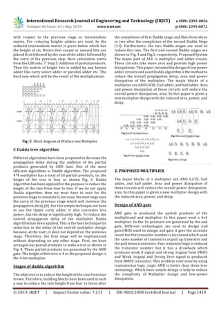IRJET- Dadda Algorithm based Lowpower High Speed Multiplier using 4T XOR Gate | PDF