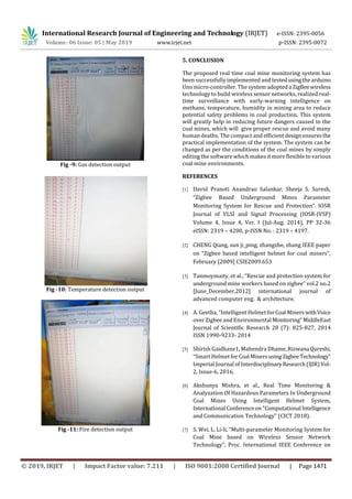 IRJET- Implementation of Wireless Sensor in Coal Mine Safety System ...