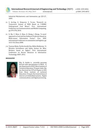 IRJET- Implementation of Wireless Sensor in Coal Mine Safety System ...