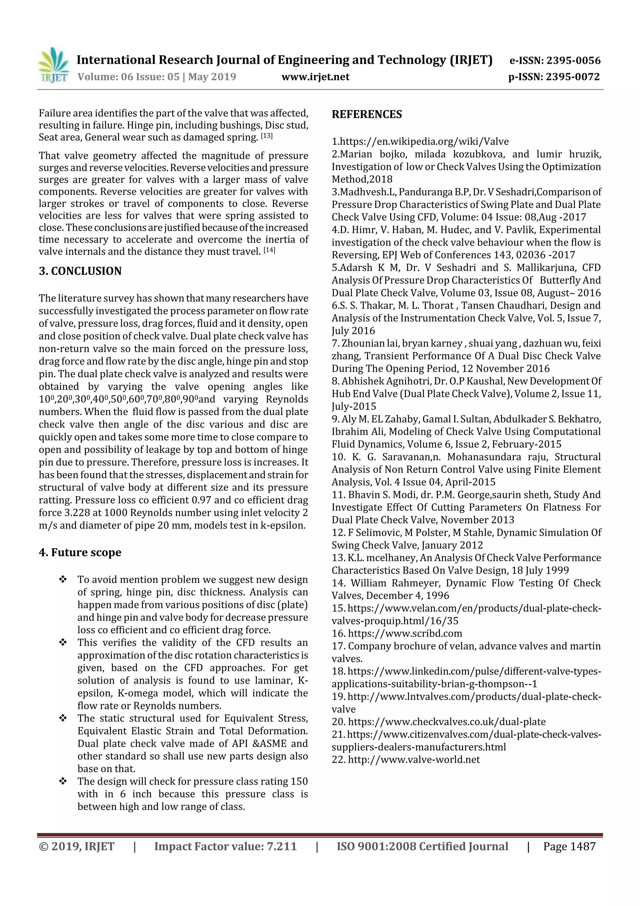 IRJET- A Review of Design and Analysis of Retainerless Dual Plate Check ...
