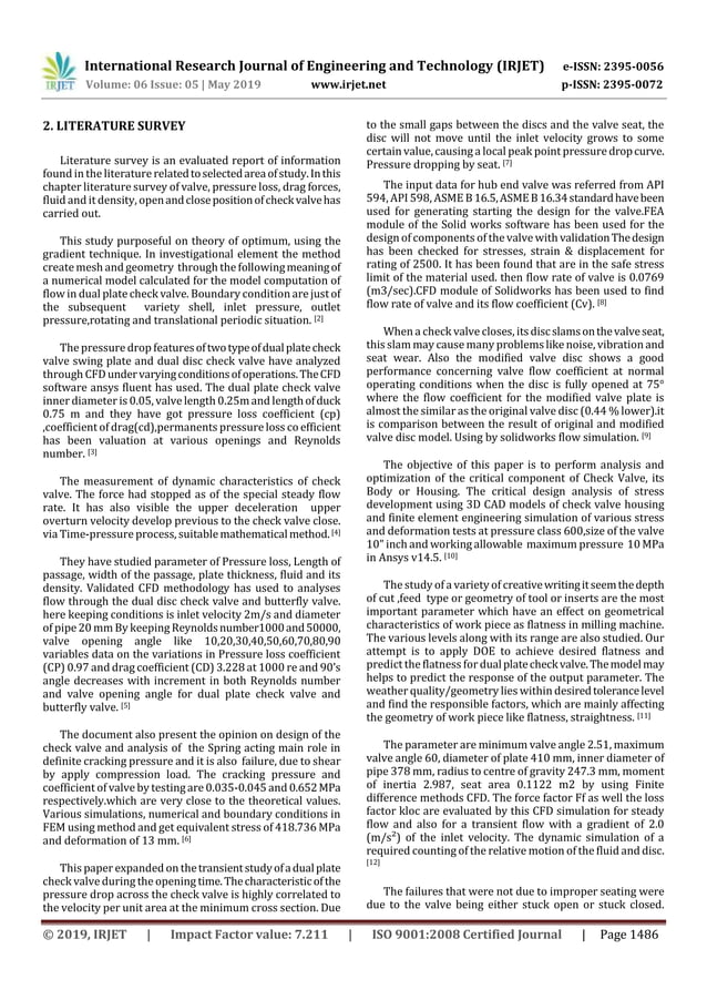 IRJET- A Review of Design and Analysis of Retainerless Dual Plate Check ...