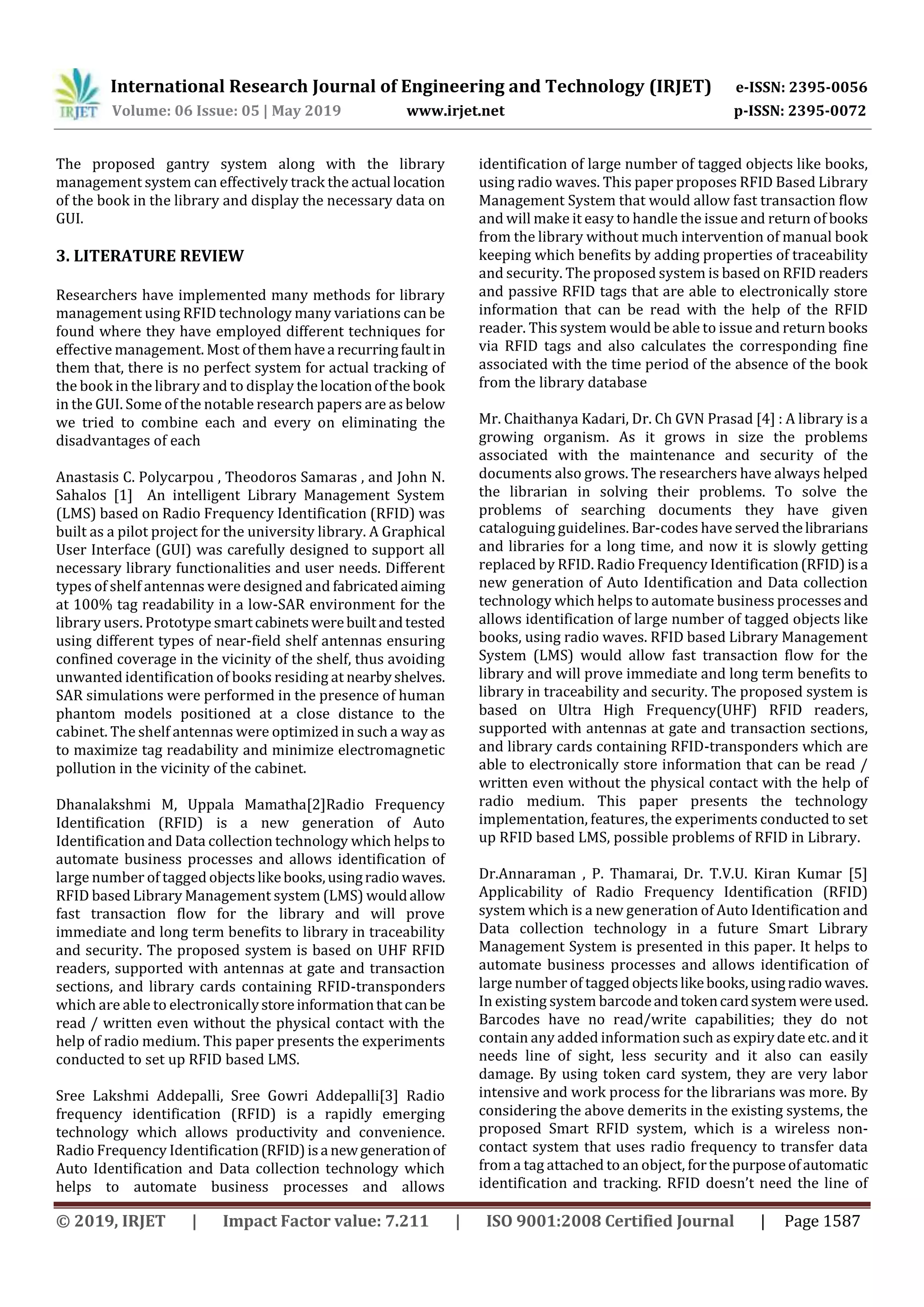 IRJET- Library Management using RFID | PDF