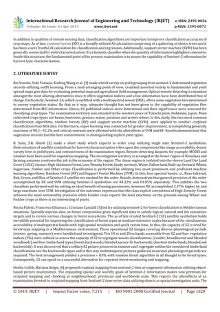 IRJET- Optimum Band Selection in Sentinel-2A Satellite for Crop Classification using Machine ...