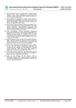 IRJET- Load Optimization with Coverage and Connectivity for Wireless Sensor Networks | PDF