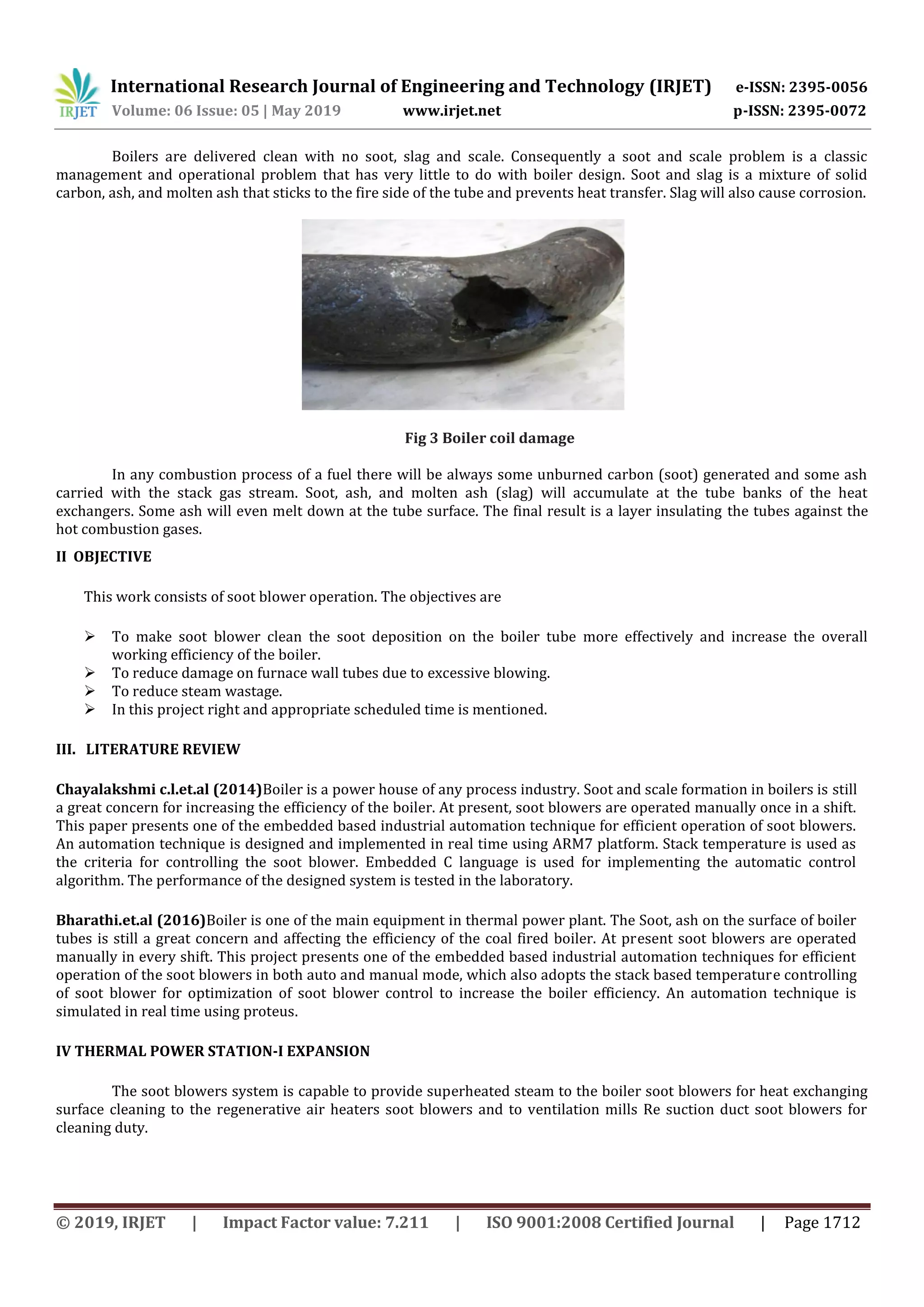 IRJET- Soot Blower Operation to Improve the Boiler Heat Peak Up | PDF