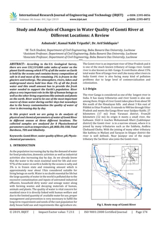 IRJET- Study and Analysis of Changes In Water Quality of Gomti River at different Locations: A ...