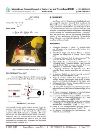IRJET- Design and Fabrication of Remote Controlled Hydraulic Jack | PDF