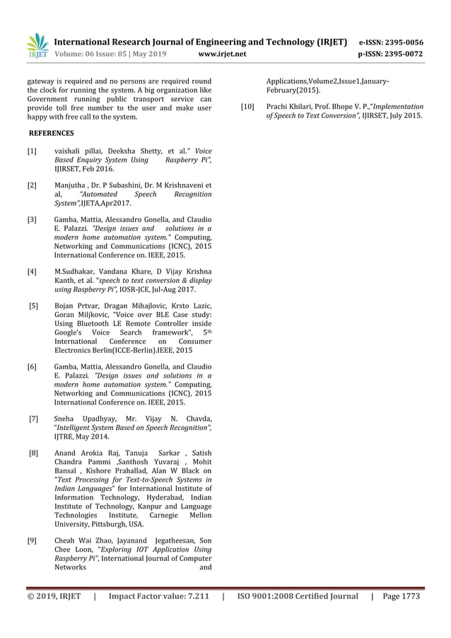 IRJET- Voice based Retrieval for Transport Enquiry System | PDF ...