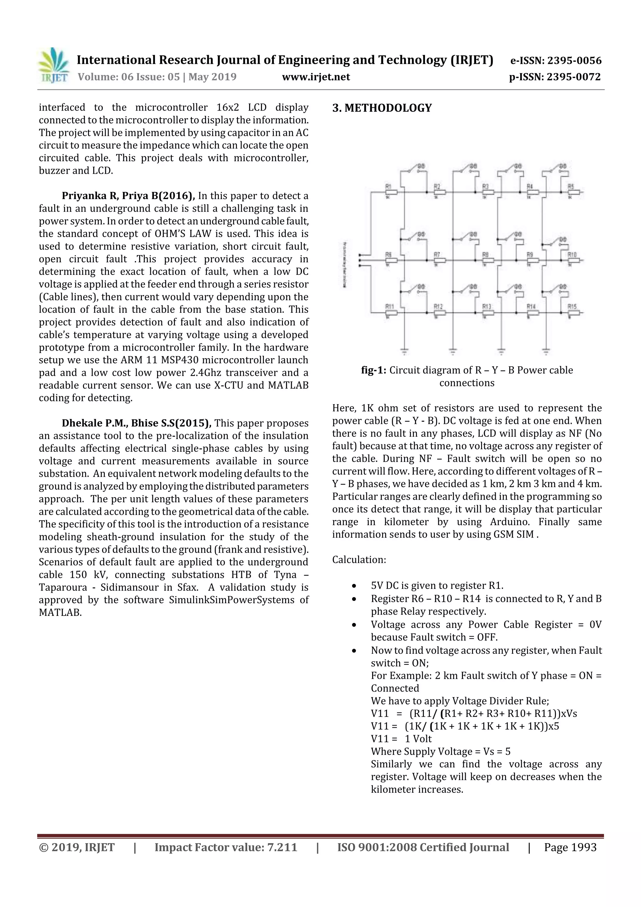 IRJET- Underground Cable Fault Distance Locator | PDF