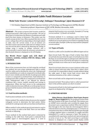 IRJET- Underground Cable Fault Distance Locator | PDF