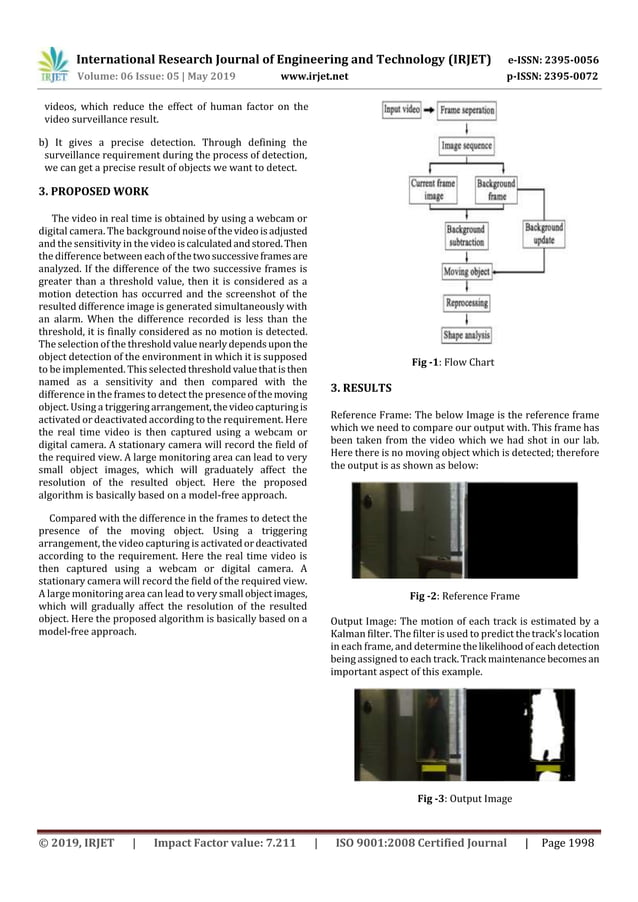 Irjet Moving Object Detection With Shadow Compression Using Foreground