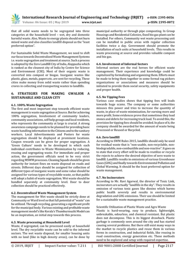 IRJET- Sustainable Solid Waste Management: A Decentralized Waste ...