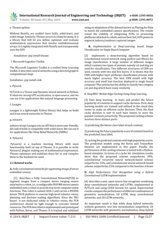 IRJET- Python Libraries and Packages for Deep Learning-A Survey | PDF