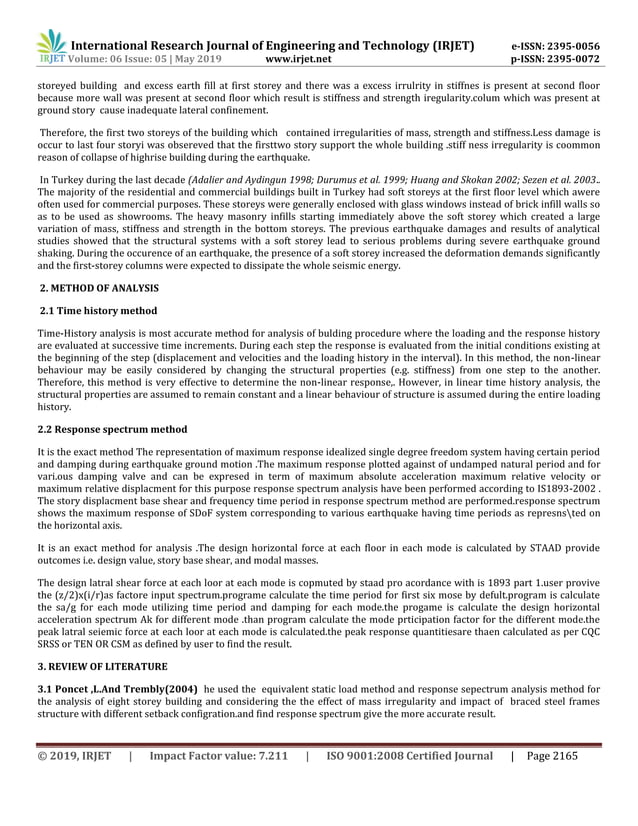 IRJET- Seismic Analysis of Regular and Irregular Building by Time ...