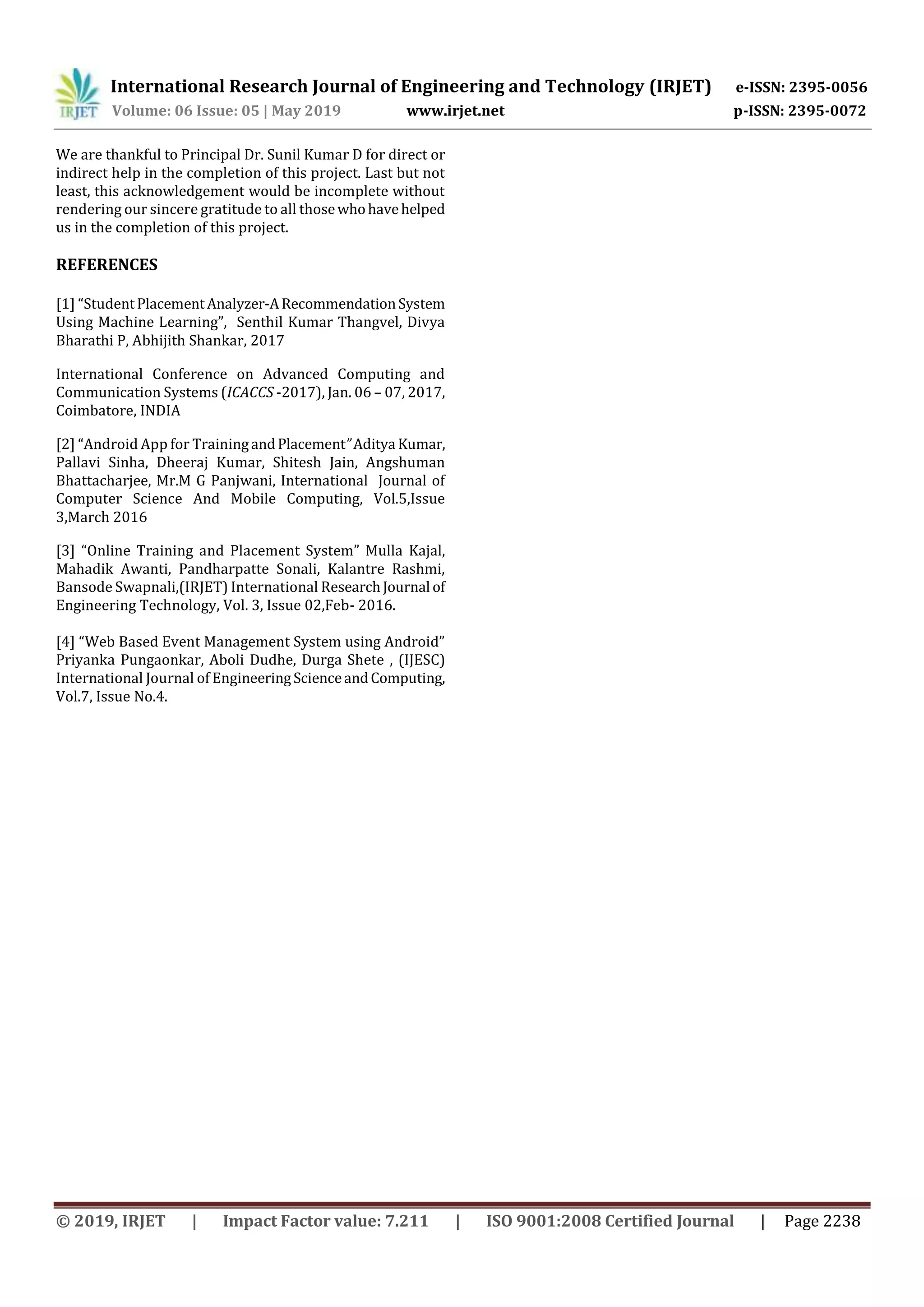 IRJET- Android Application for Training and Placement Cell using ...