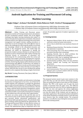 IRJET- Android Application for Training and Placement Cell using Machine Learning | PDF