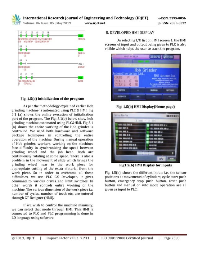 IRJET-Hob Grinding Machine Automation using PLC&HMI | PDF
