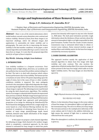 IRJET-Design and Implementation of Haze Removal System | PDF
