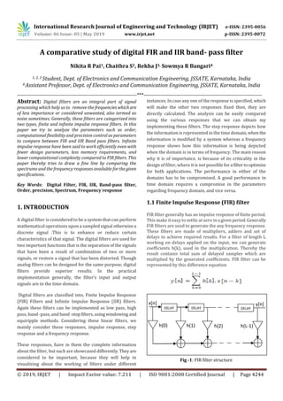 IRJET-A Comparative Study of Digital FIR and IIR Band- Pass Filter | PDF