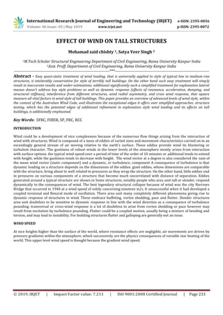 IRJET- Effect of Wind on Tall Structures | PDF