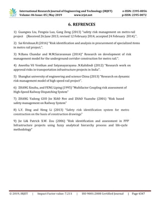 IRJET-Risk Management Analysis on Cochin Metro Rail Project | PDF