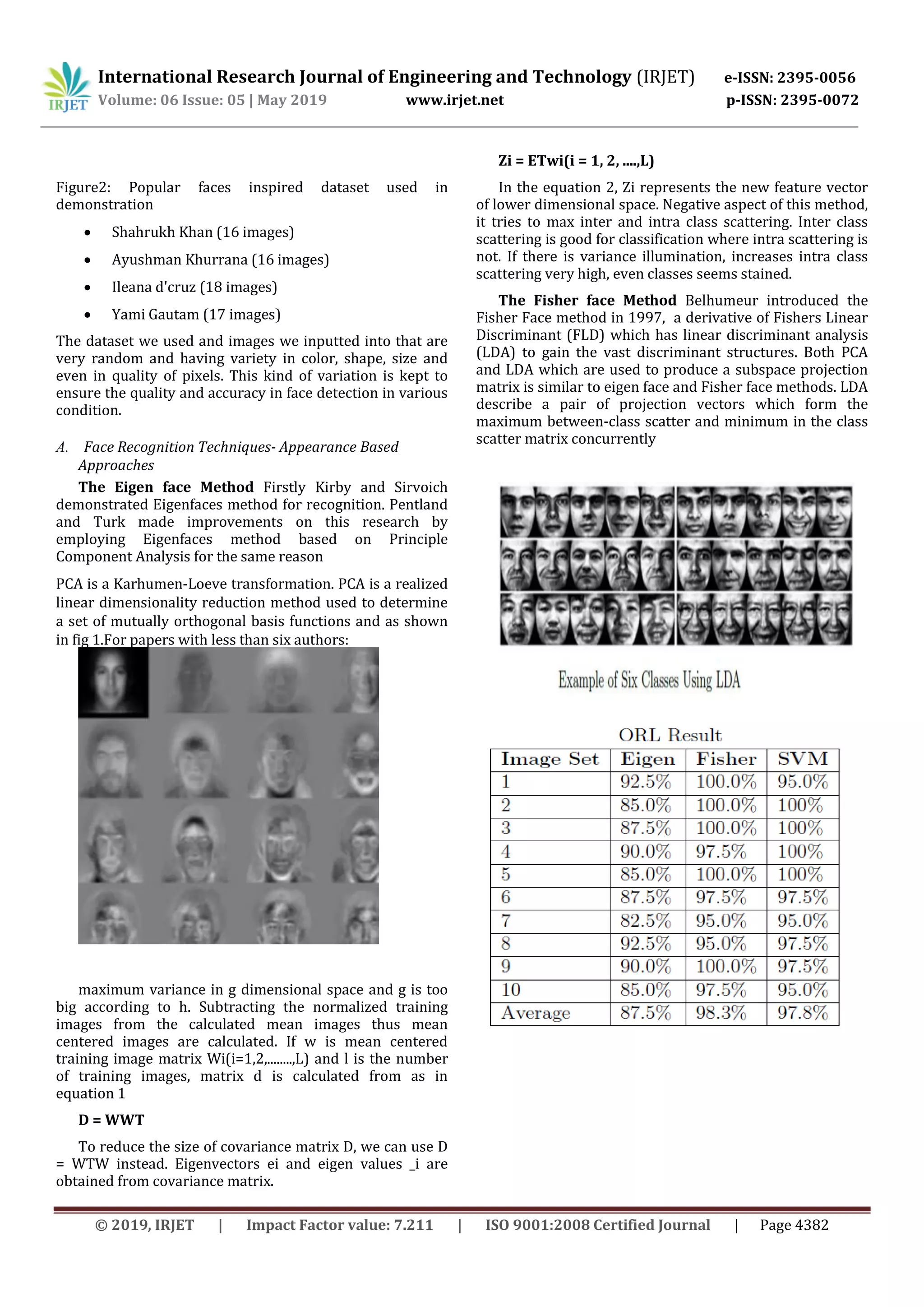 Irjet Human Face Detection And Identification Using Deep Metric