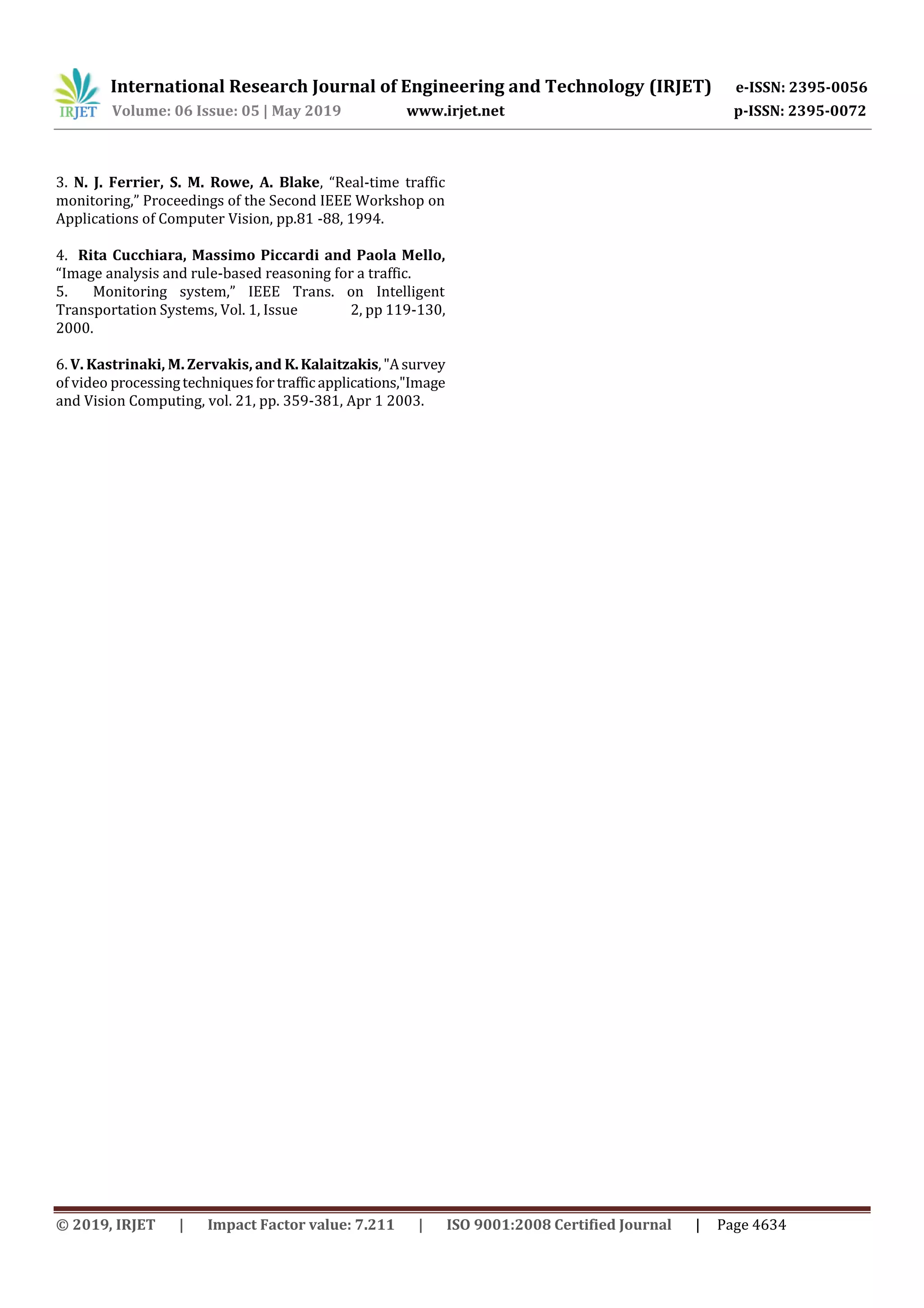 IRJET- Density-Based Real-Time Traffic Control System using Image Processing and Emergency ...