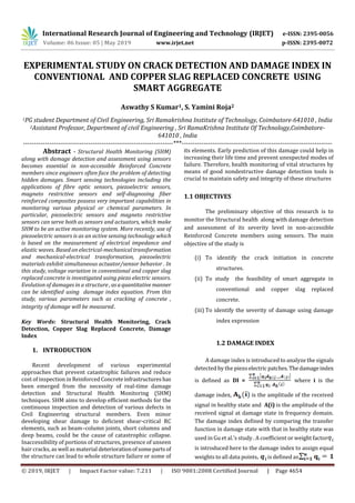 IRJET- Experimental Study on Crack Detection and Damage Index in ...